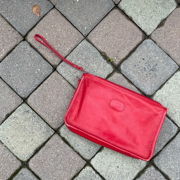 Bags | Vintage Red Leather Envelope Clutch Purse | Poshmark